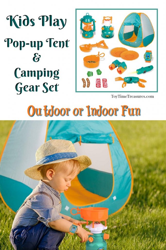 Kids Play Tent: Pop Up Tent with Kids Camping Gear Set - Toy Time Treasures